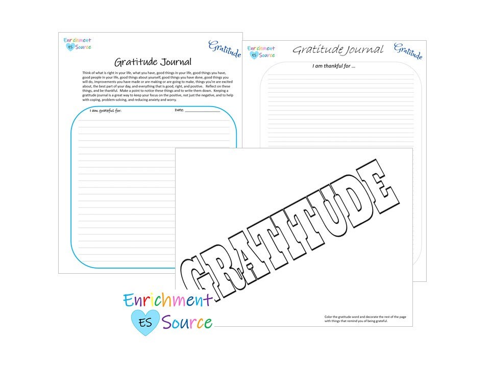 Gratitude Workbook Packet for Kids and Teens, Gratitude Journal Pages ...