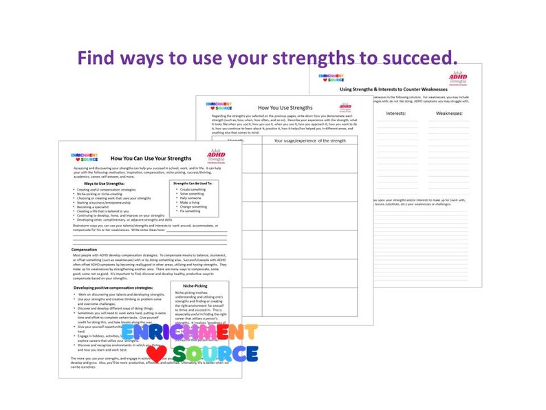 ADHD Adult Strengths Success Checklists Guide, ADHD Strength Talent ...