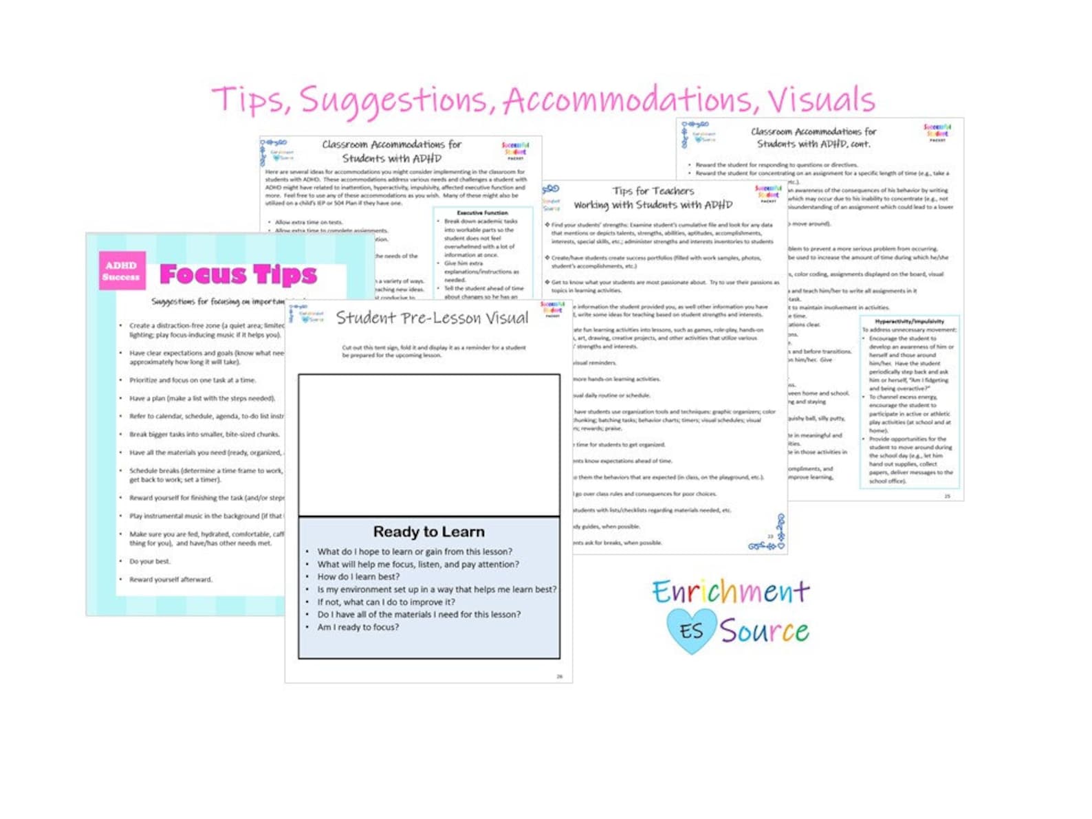 ADHD Classroom Lesson Plan and Resources Packet, ADHD Worksheets, ADHD ...