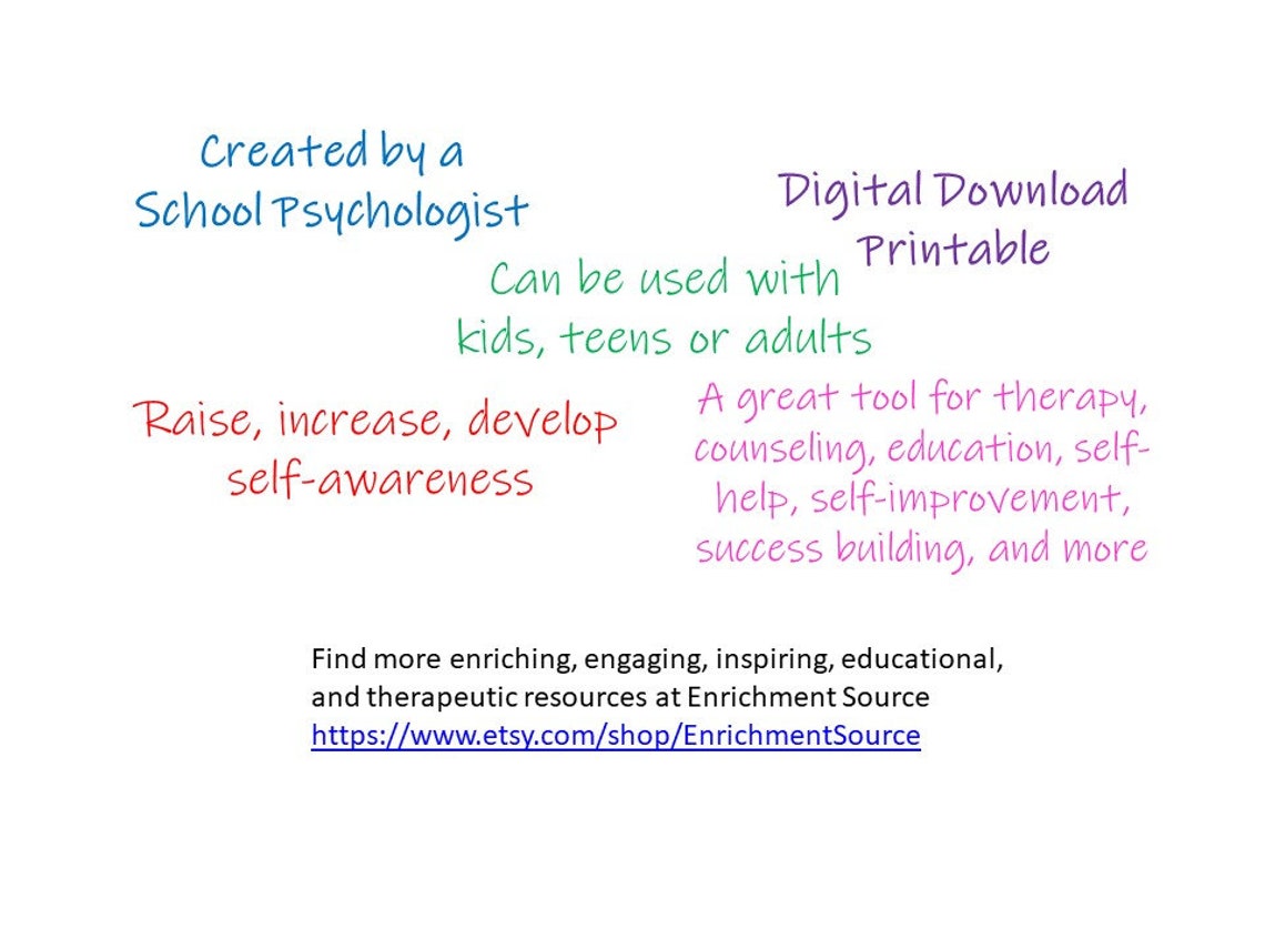 Self-awareness Workbook, Self Awareness Journal, Self Awareness Packet ...