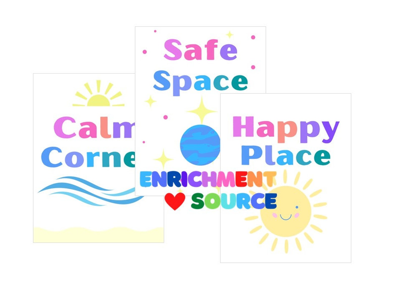 Wellness Signs, Positive Classroom Decoration, Calming Reminders ...