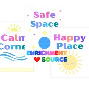 Wellness Signs, Positive Classroom Decoration, Calming Reminders ...
