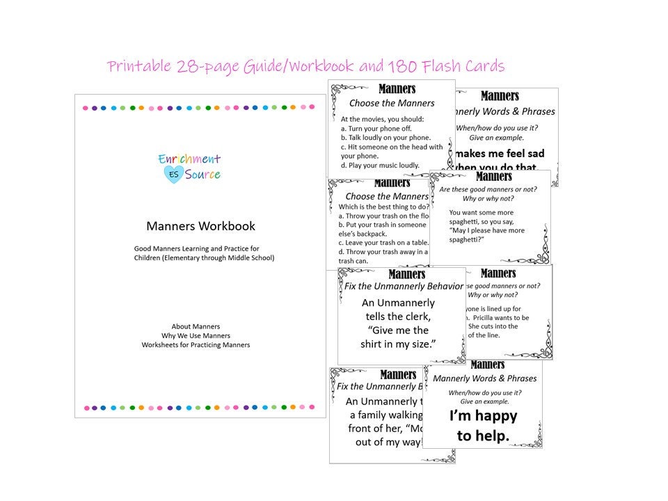 Manners Lesson Bundle Digital Download, Complete Guide to Good Manners ...