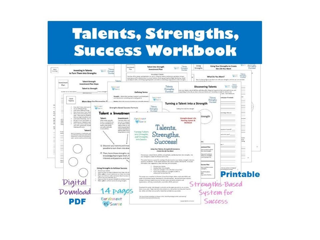 How to Find Your Talents and Strengths, Success Guide Workbook for ...