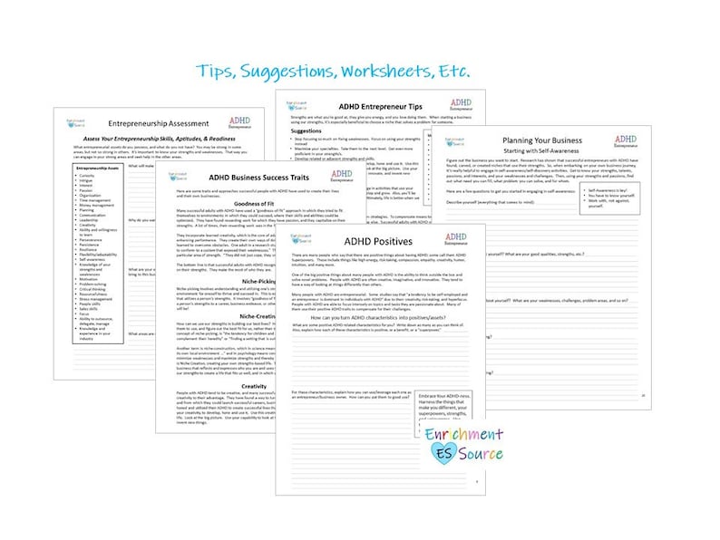 ADHD Entrepreneur Workbook, Guide, Planner, ADHD Starting a Business ...