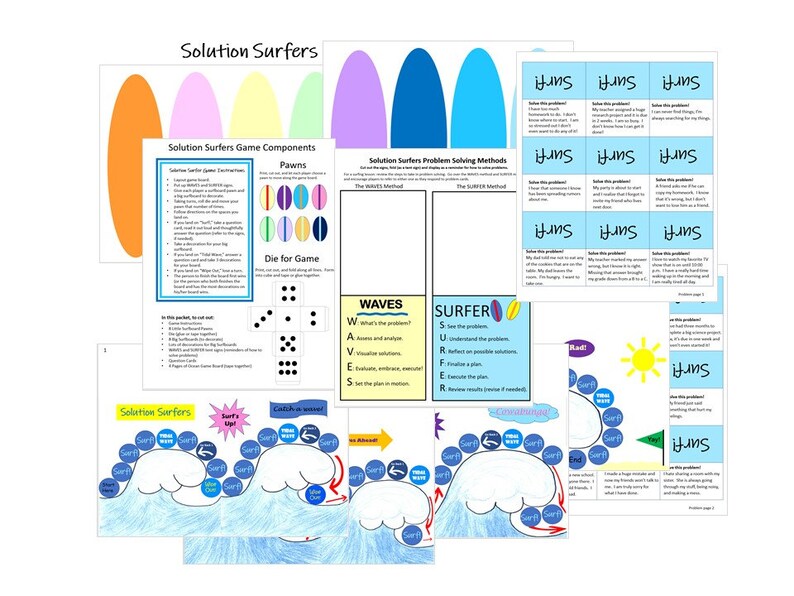 Kids Problem Solving Game, Solution Surfers Printable Learning Activity ...