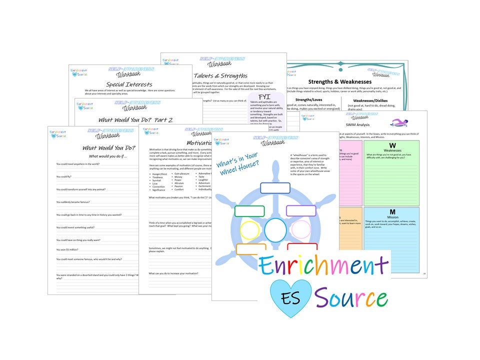 Self-awareness Workbook, Self Awareness Journal, Self Awareness Packet ...