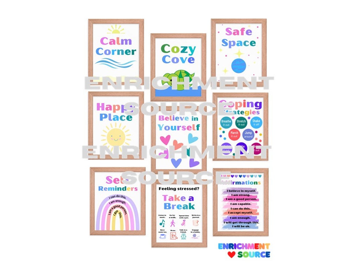 Wellness Signs, Positive Classroom Decoration, Calming Reminders ...