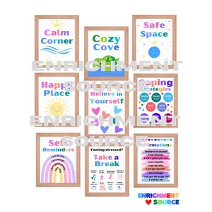 Wellness Signs, Positive Classroom Decoration, Calming Reminders ...