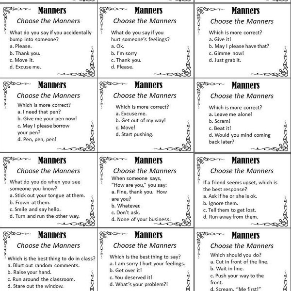 Manners - Etsy