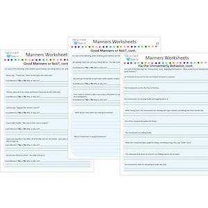 Good Manners Printable Guide, Manners Workbook, Manners Informative ...