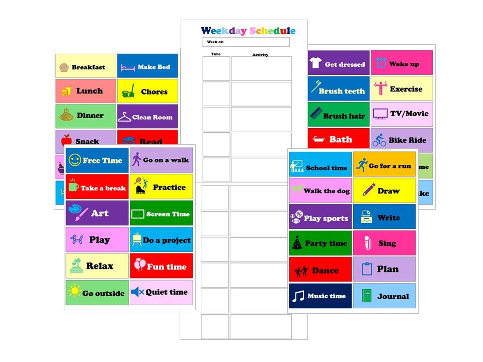 Visual Week Day Schedule Printable, Visual Schedule, Week Day Schedule ...