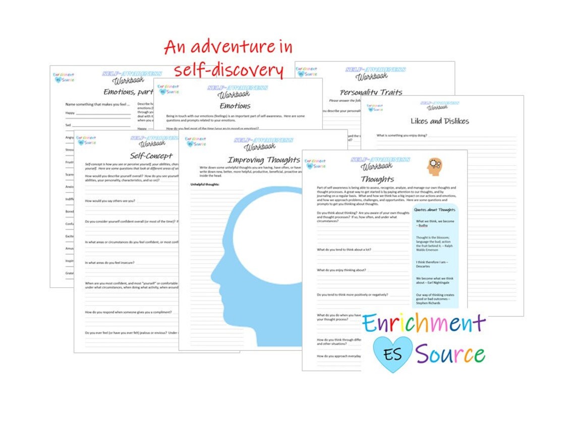 Self-awareness Workbook, Self Awareness Journal, Self Awareness Packet ...