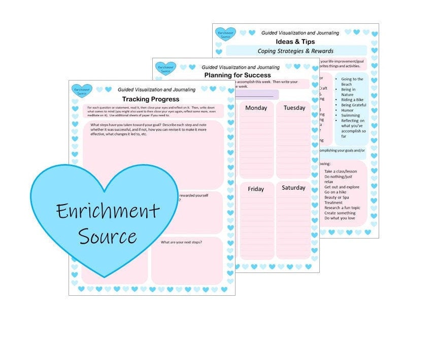 Guided Visualization Journal, Positive Changes Printable Worksheets ...