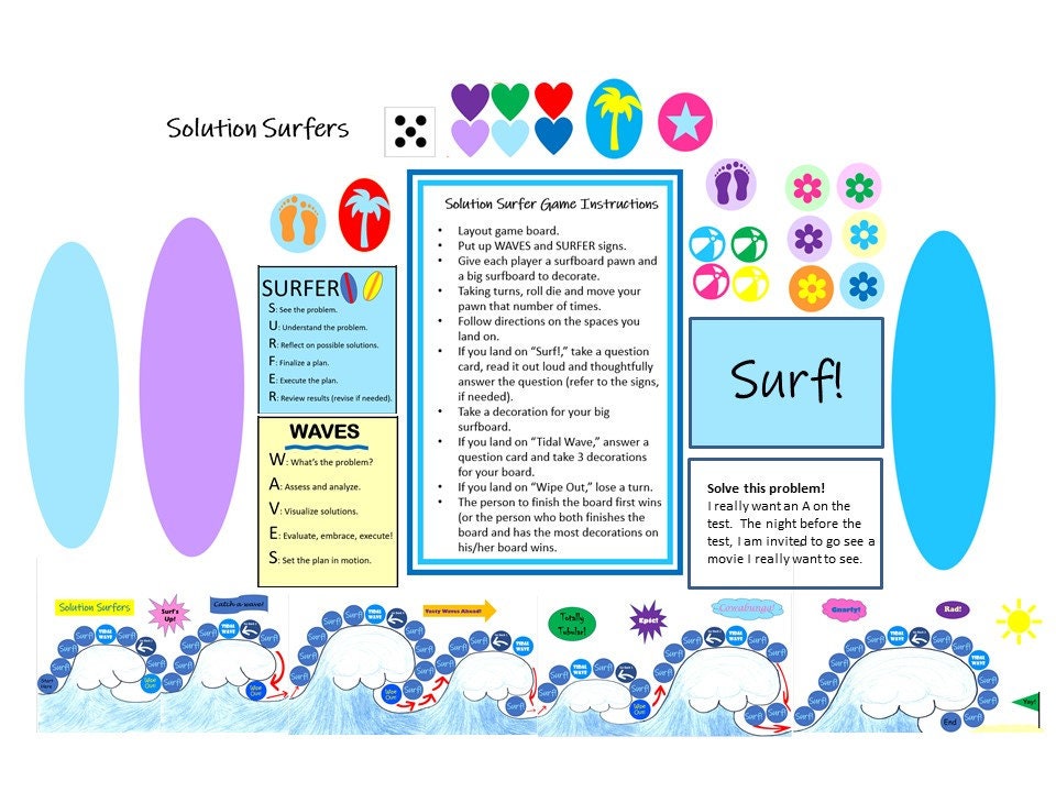 Kids Problem Solving Game, Solution Surfers Printable Learning Activity ...