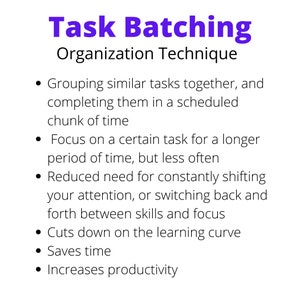 Organization Tool System Resource, Task Batching Technique, Get Things ...