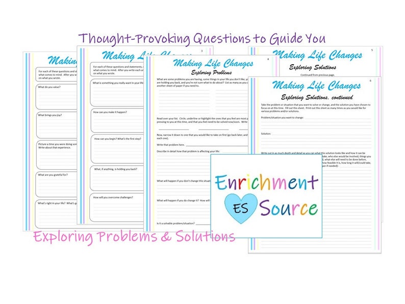 Adult Life Changing Planner, Journal, Printable Workbook, Making ...