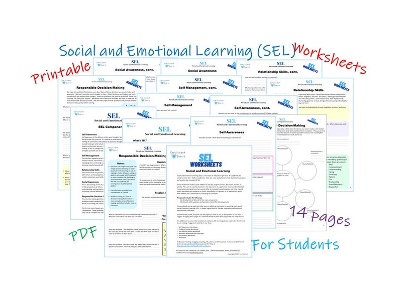 Social and Emotional Learning Worksheets, SEL Worksheets, Social ...