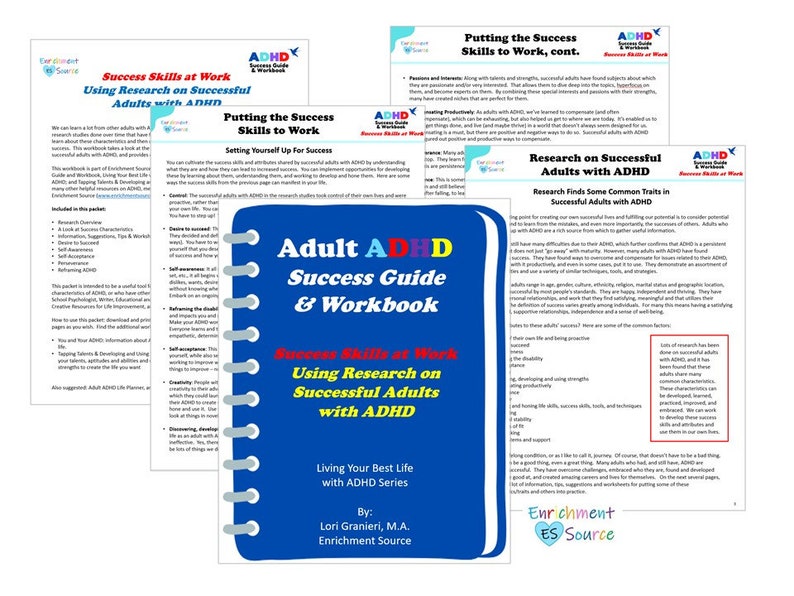 ADHD Success Skills in Action Workbook Using Research on - Etsy
