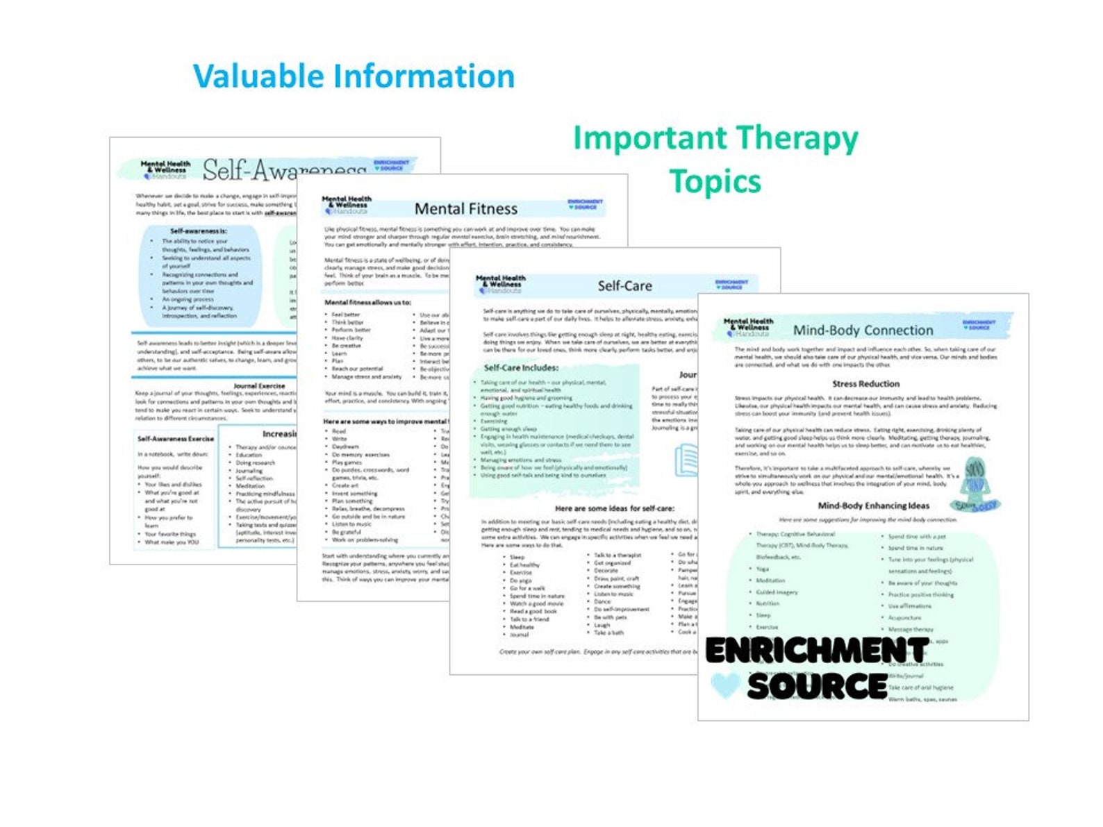 Mental Health Handouts, Wellness Handouts, Therapy Handouts, Therapist ...