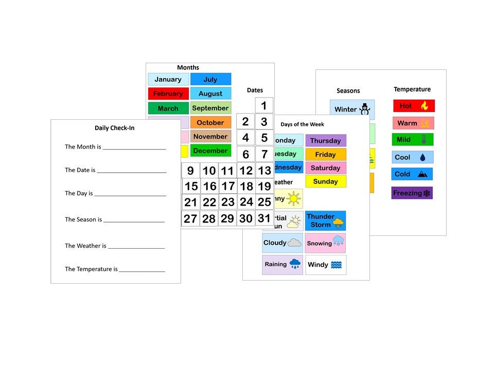 Daily Check In, Daily Circle Time, Calendar Time, Individual Calendar ...