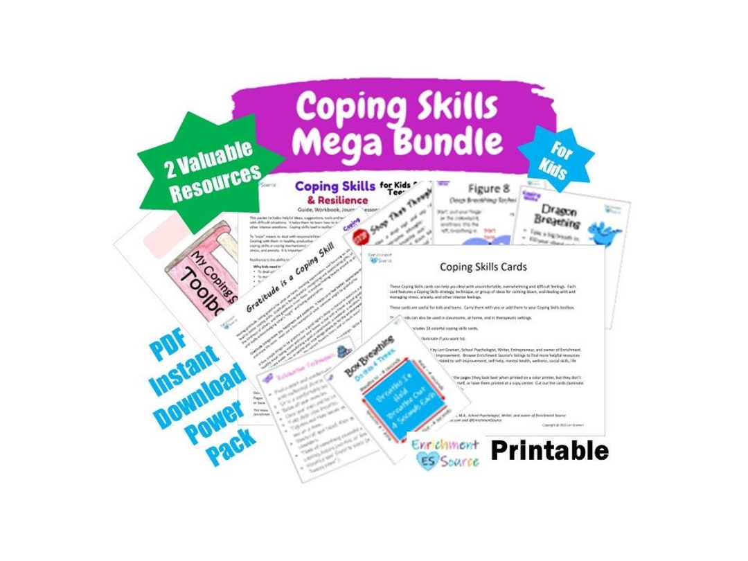 Coping Skills Mega Bundle, Complete Set for Teaching Kids and Teens ...
