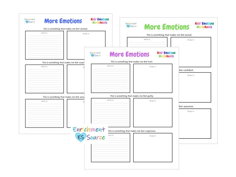 Kids Emotions Worksheets, Elementary School Student Social Emotional ...