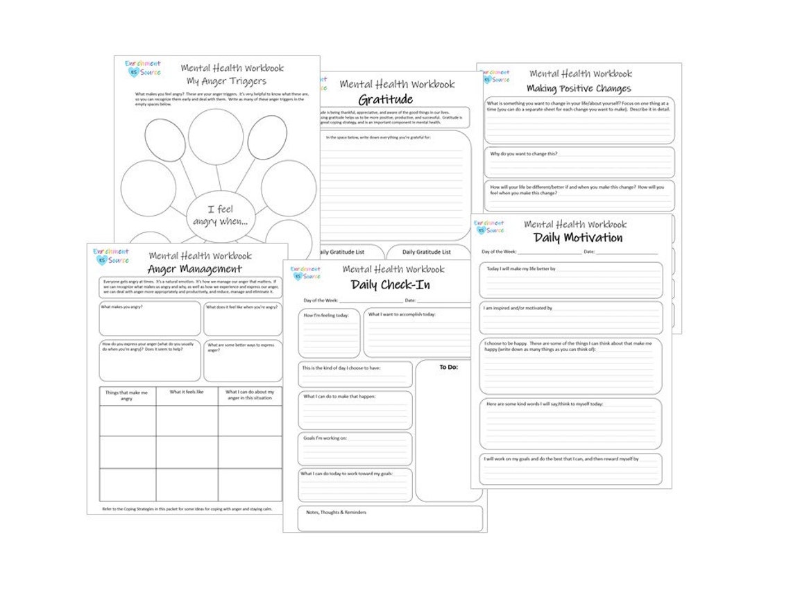 Kids Mental Health Workbook Teens Mental Health Packet - Etsy