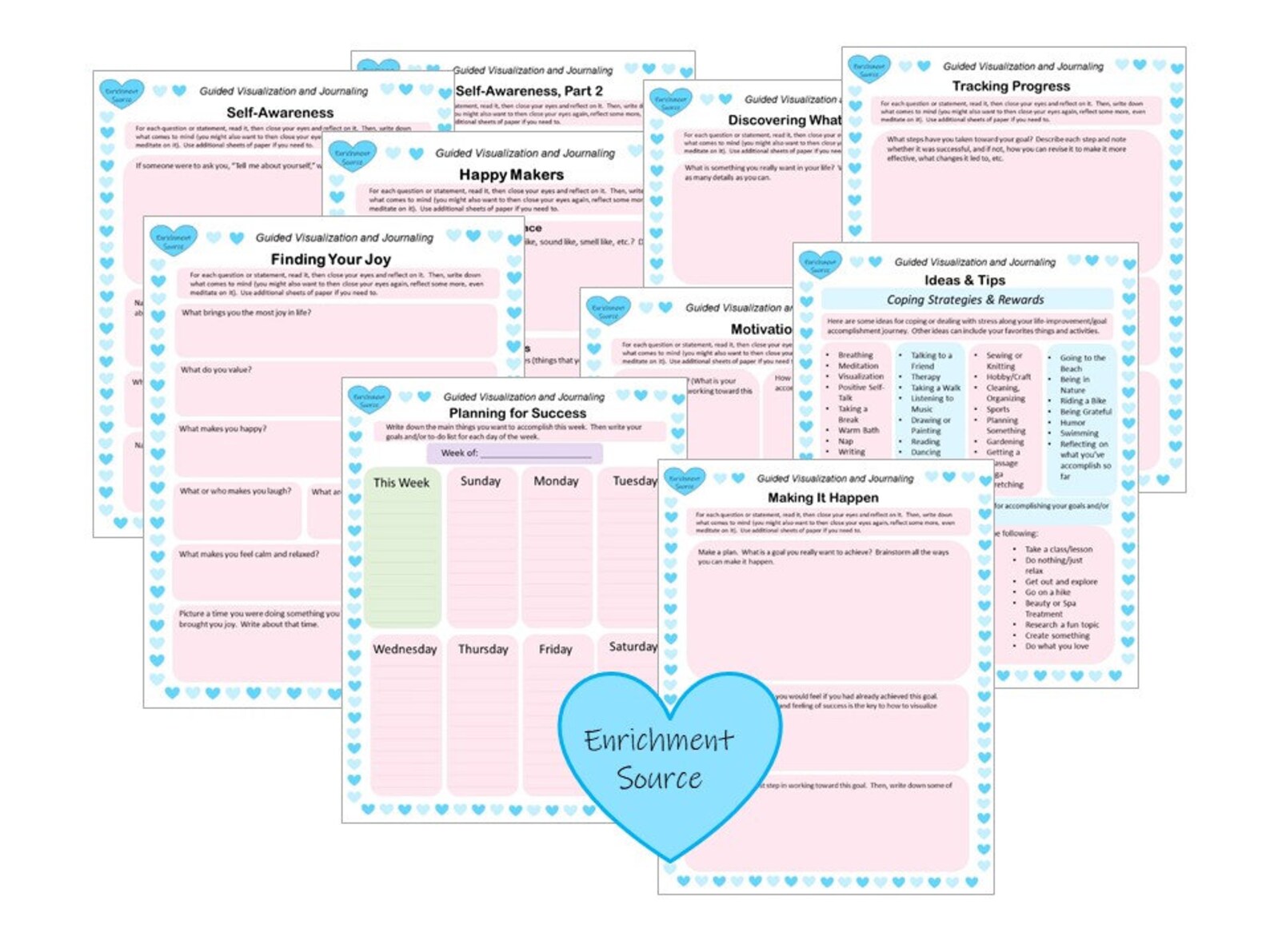 Guided Visualization Journal, Positive Changes Printable Worksheets ...