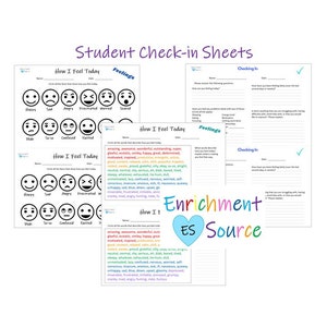 Mental Health Check-in Packet, Mental Health Check in Sheets for ...