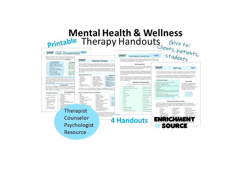 Mental Health Handouts, Wellness Handouts, Therapy Handouts, Therapist ...