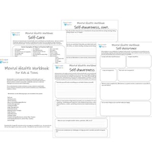 Kids Mental Health Workbook, Teens Mental Health Packet, Mental Health ...
