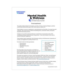 Mental Health Handouts, Wellness Handouts, Therapy Handouts, Therapist ...