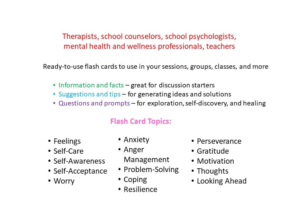 Mental Health Flash Cards, Therapy Printable Flash Card Bundle ...