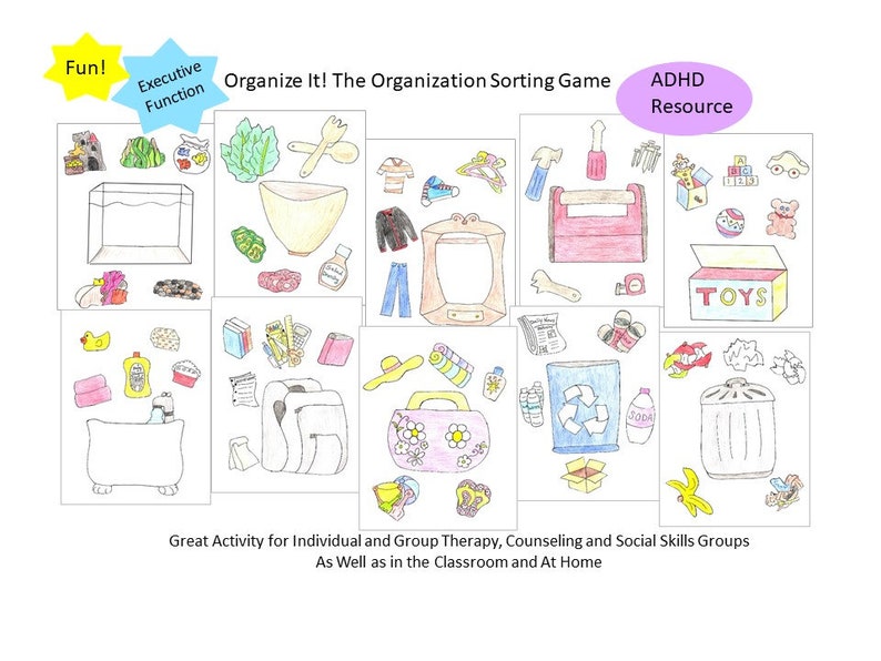 Organize It Printable Game, Organization Skills, ADHD, Executive ...