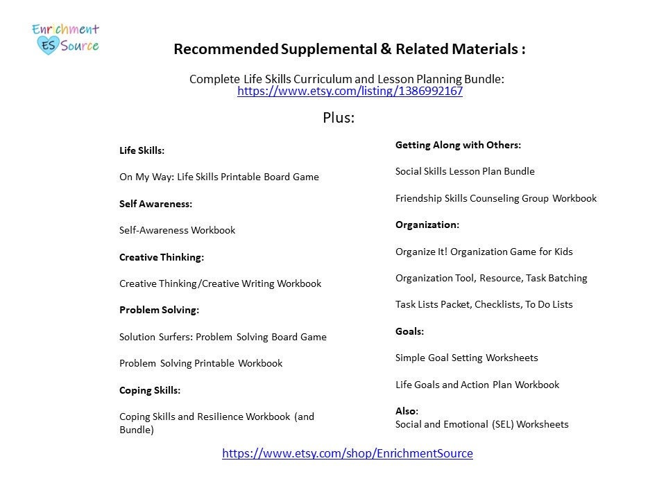 Responsibility and Decision Making Lesson Plan Workbook, Responsible ...