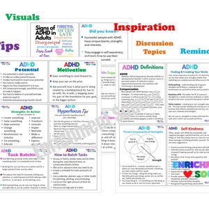 ADHD Self Care Reminder Cards, ADHD Inspiration, ADHD Therapy Tool ...