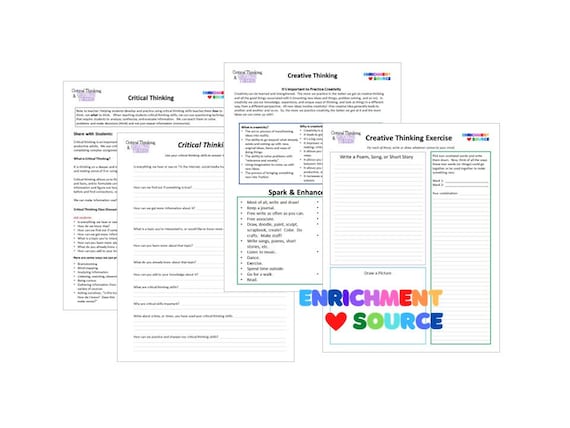 Creative Thinking Skills Worksheets