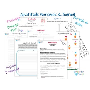 Gratitude Workbook Packet for Kids and Teens, Gratitude Journal Pages ...