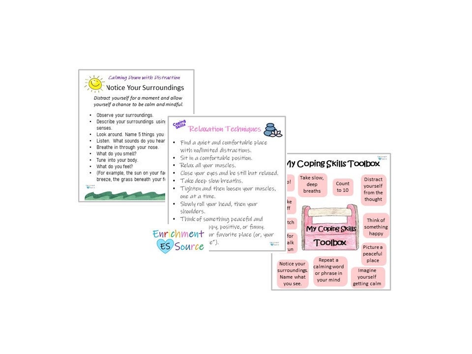 Coping Skills Cards Set, 18 Cards for Managing Stress, Worry, Anxiety ...