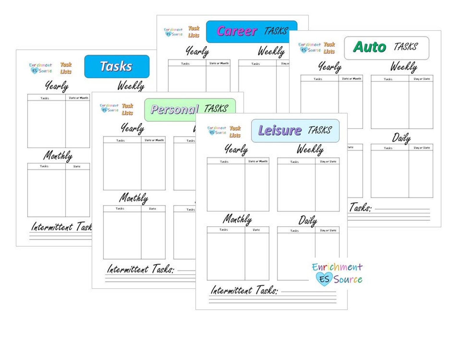 Task Lists Packet, Checklists, to Do Lists, Organizer Pages, Planner ...