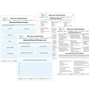 Good Manners Printable Guide, Manners Workbook, Manners Informative ...