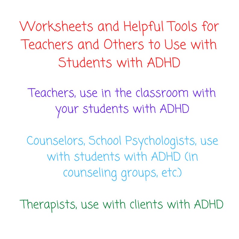 ADHD Classroom Lesson Plan and Resources Packet, ADHD Worksheets, ADHD ...