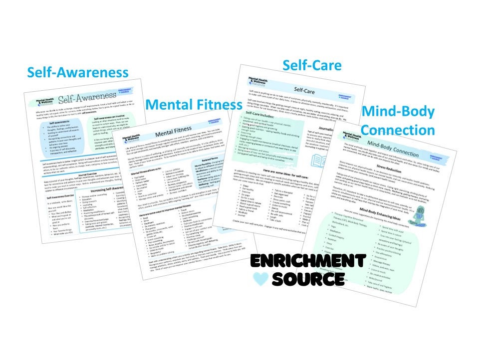 Mental Health Handouts, Wellness Handouts, Therapy Handouts, Therapist ...