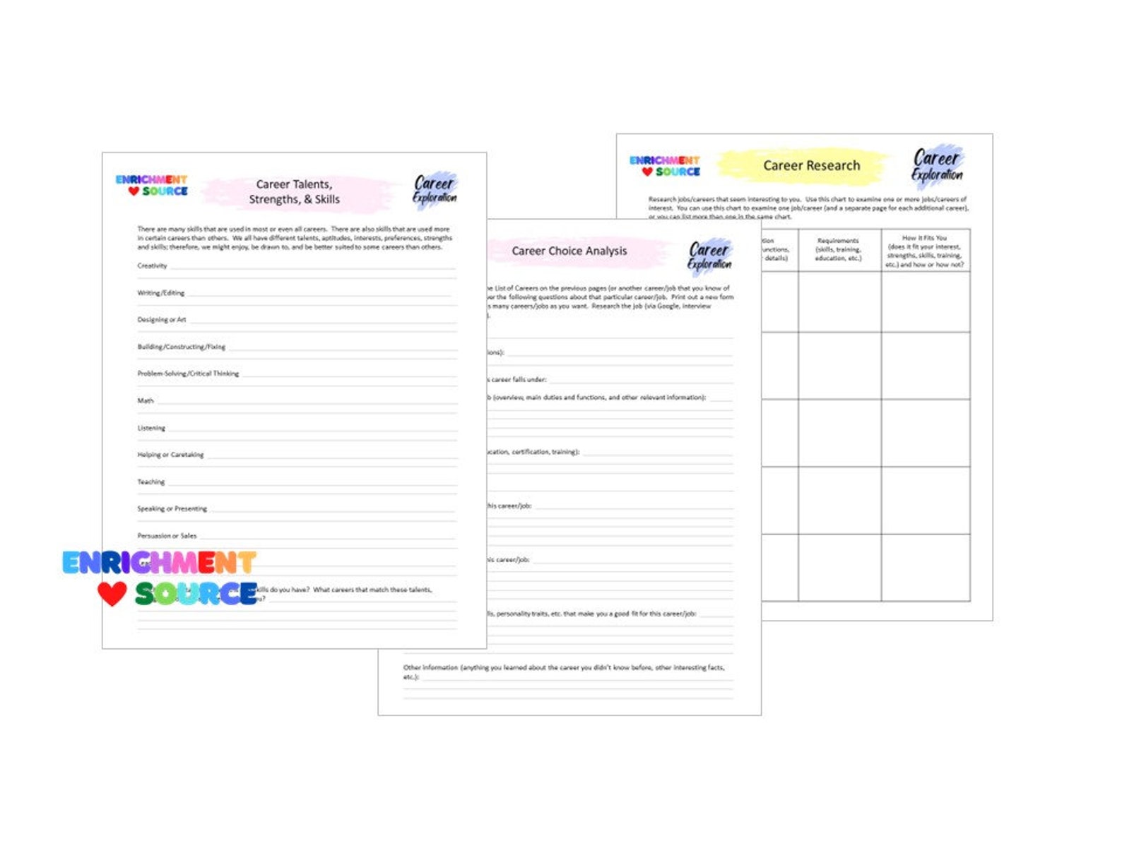 Career Lessons for Kids and Teens, Career Exploration Workbook, Job ...