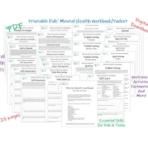 Kids Mental Health Workbook, Teens Mental Health Packet, Mental Health ...