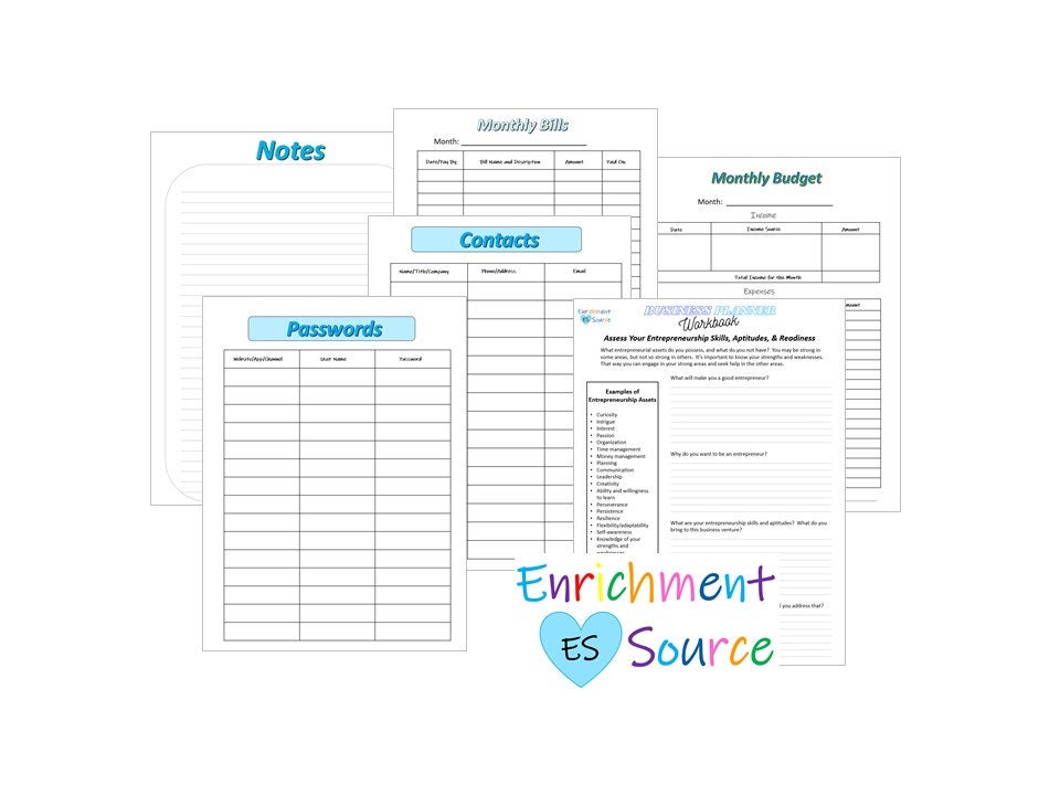 Business Planner Workbook, Start up Business Planner, Assess Business ...