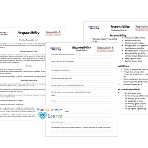 Responsibility and Decision Making Lesson Plan Workbook, Responsible ...