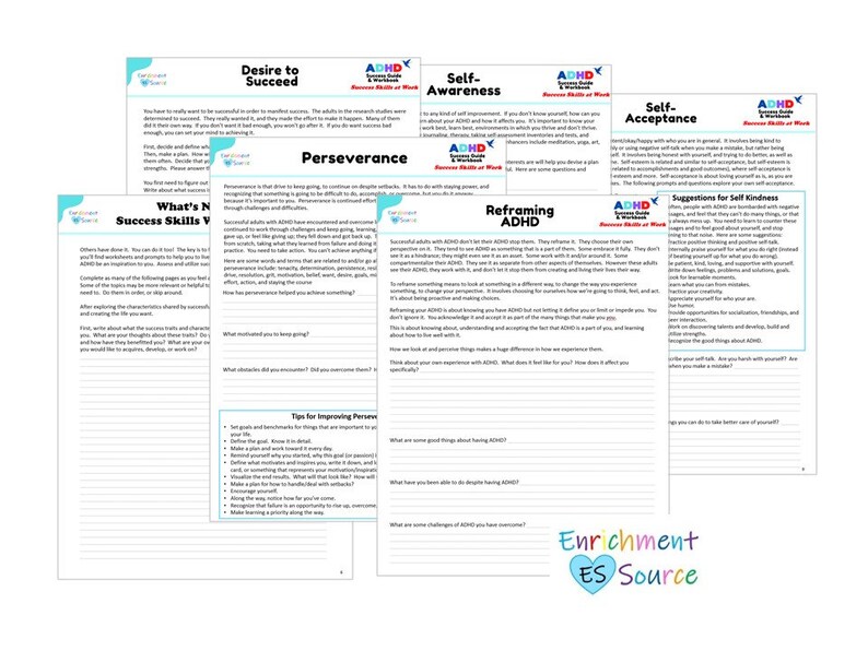 ADHD Success Skills in Action Workbook Using Research on - Etsy