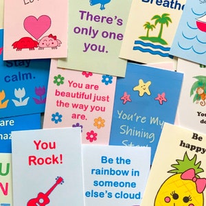 Positive Thoughts Printable Cards, Positivity Cards, Encouragement ...